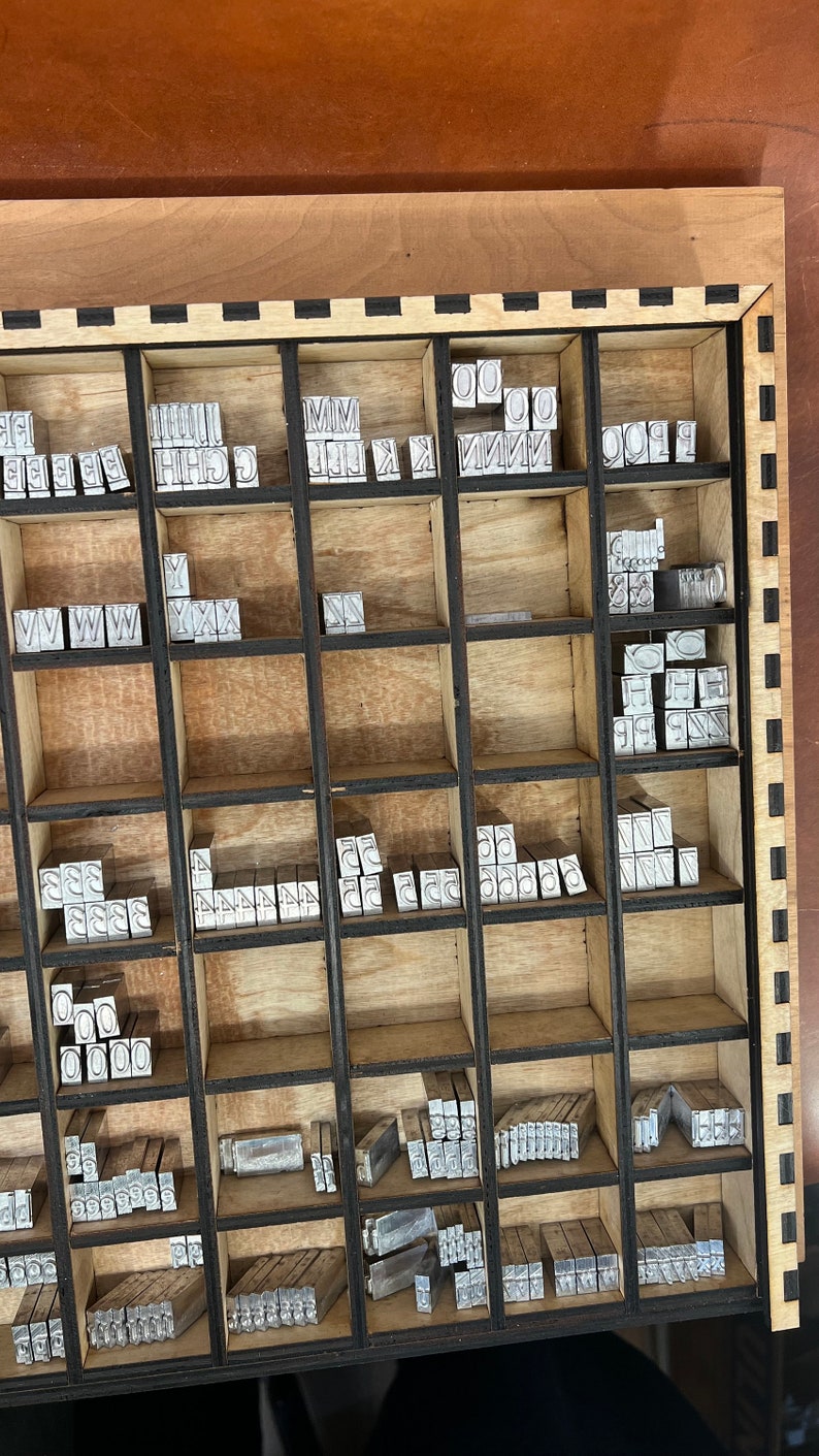Wooden Typeset Drawer: 13x13 Organizer for Letterpress, Tools, Full ...