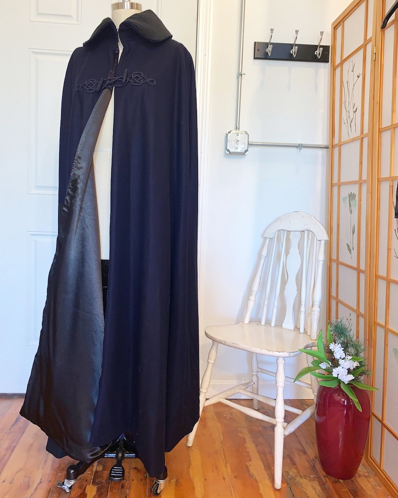 Navy Wool Boat Cloak With Black Velvet Collar, Satin Lined, Made in USA, FDR Marine Boatcloak - Etsy