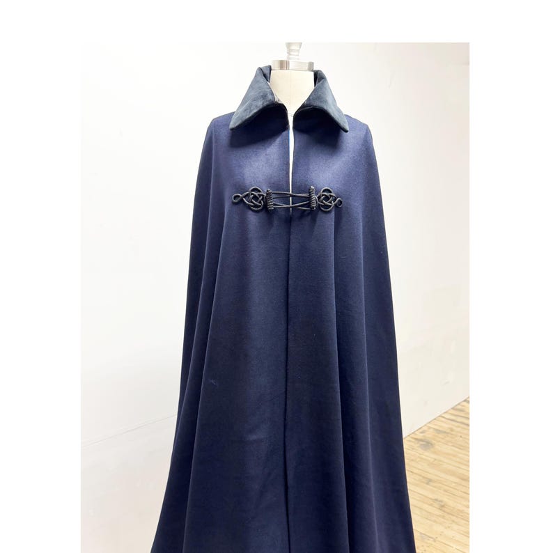 Boat Cloak Navy Wool With Black Velvet Collar, Satin Lined, Made in USA ...