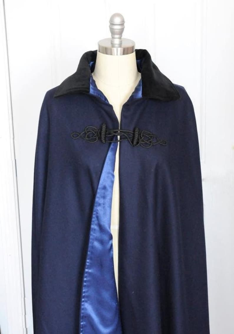 Navy Wool Boat Cloak With Black Velvet Collar, Satin Lined, Made in USA, FDR Marine Boatcloak - Etsy