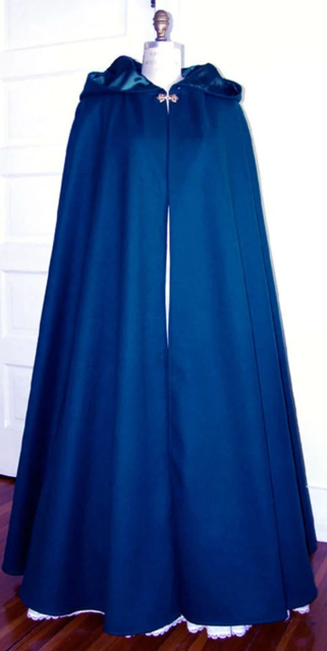 Royal Cloak in Dark Blue Velvet, Cloak With Hood and Satin Lined, Made ...