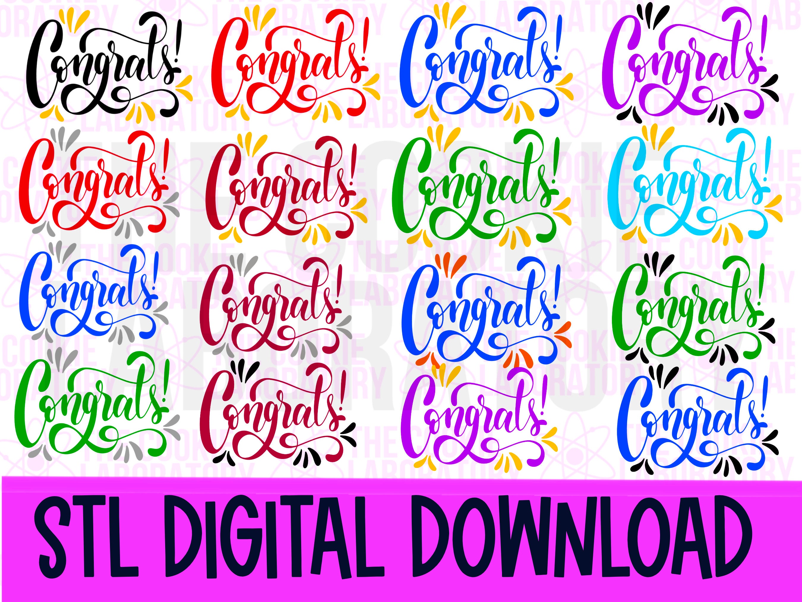 Graduation Congrats Plaque Cookie Cutter STL File Digital Download With ...