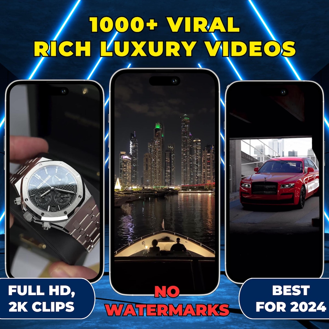 1000+ RICH LUXURY VIDEOS Clips Content Background for Instagram Youtube ...