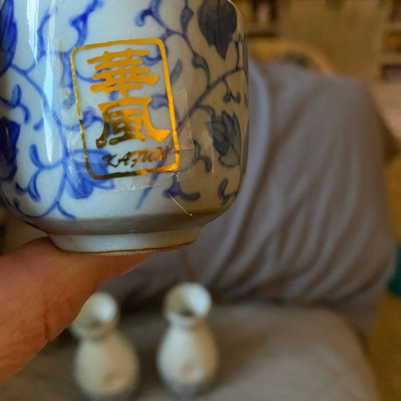 Sake Tea Set KAFUH Japanese Blue Grey Set With 2 Sake Cups 2pitchers - Etsy