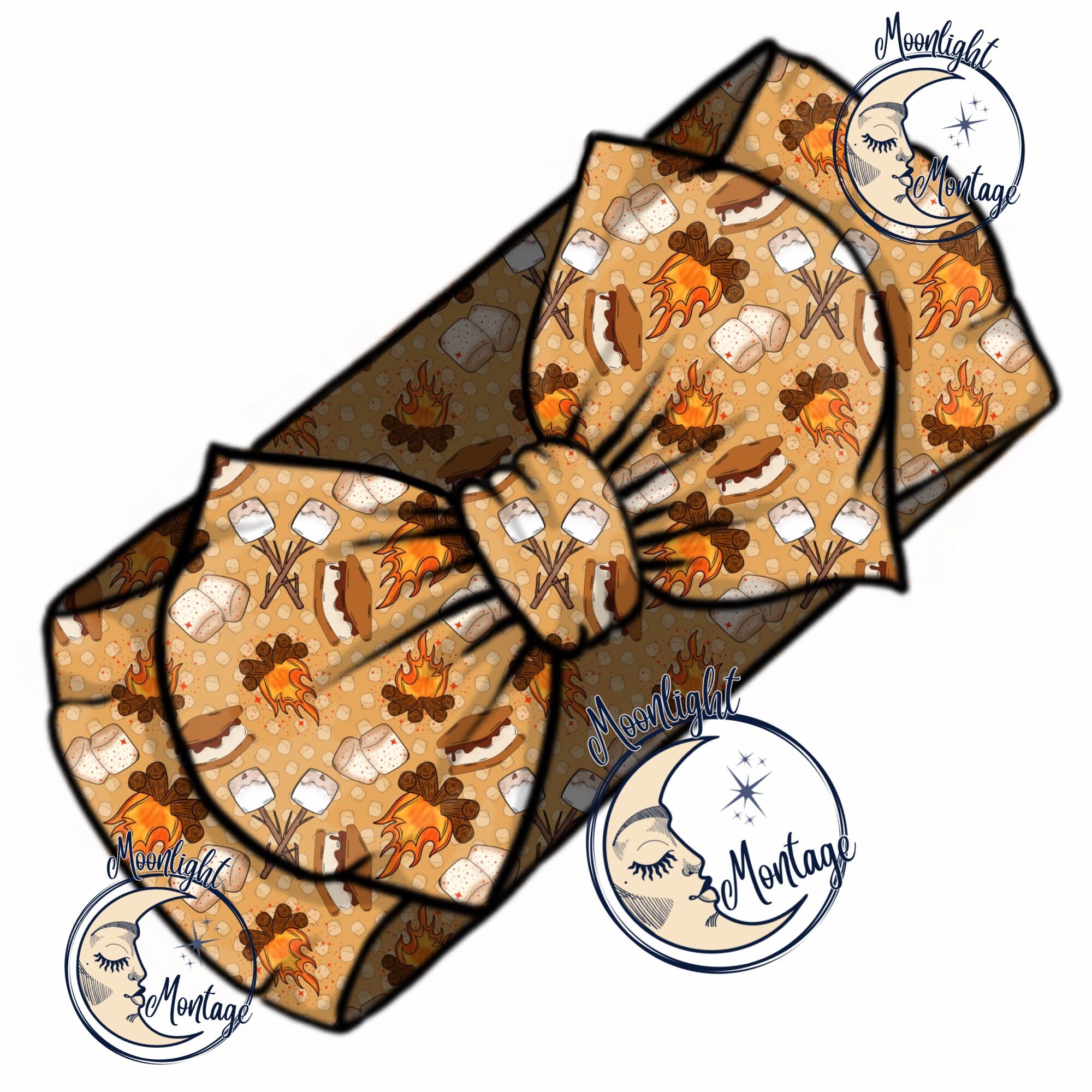 Autumn Campfire & Smores 12x12 Seamless Digital Pattern, Fall Bonfire ...