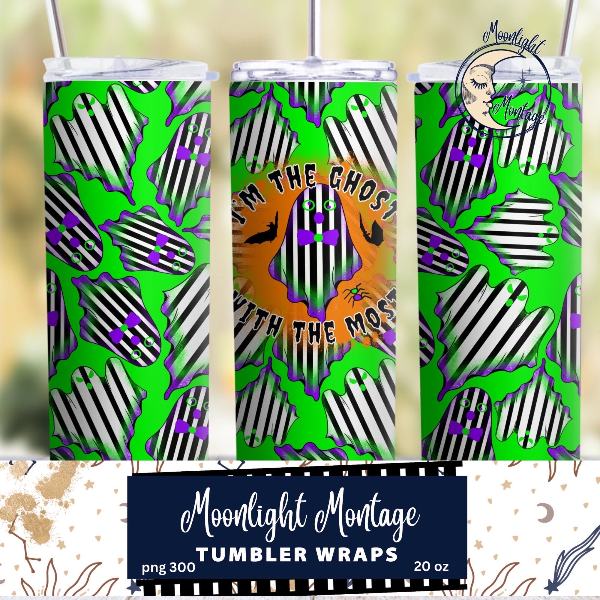 20 Oz Skinny Ghost Tumbler Wrap, the Ghost With the Most Digital File ...