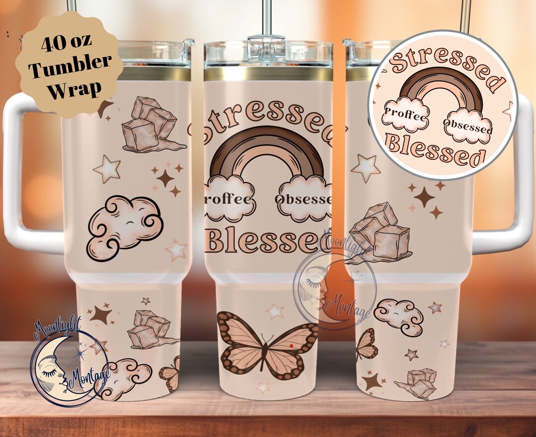 Protein Coffee 40oz Tumbler Wrap, Iced Proffee Sublimation Tumbler With ...