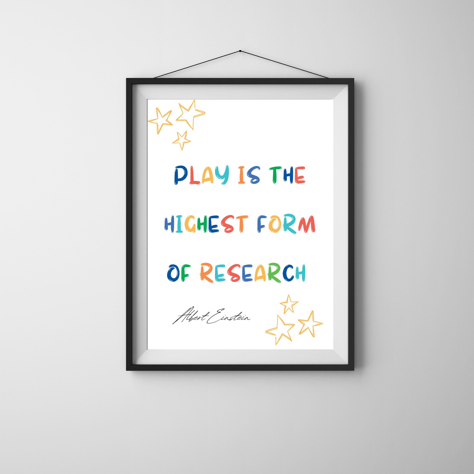 Play Quote | Albert Einstein Wall Art | Digital Wall Art | DIY Wall Art ...