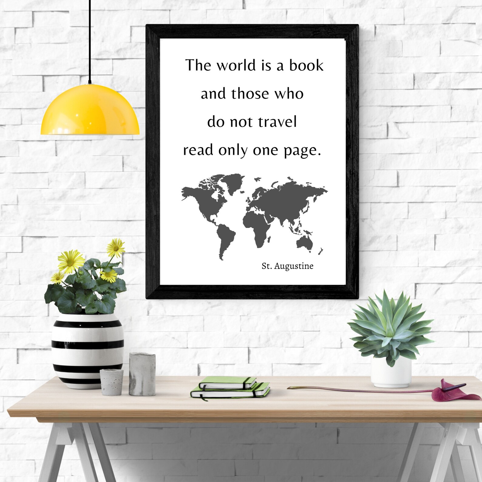 The World is a Book | Travel Quote | World Map | Digital Wall Art | DIY ...