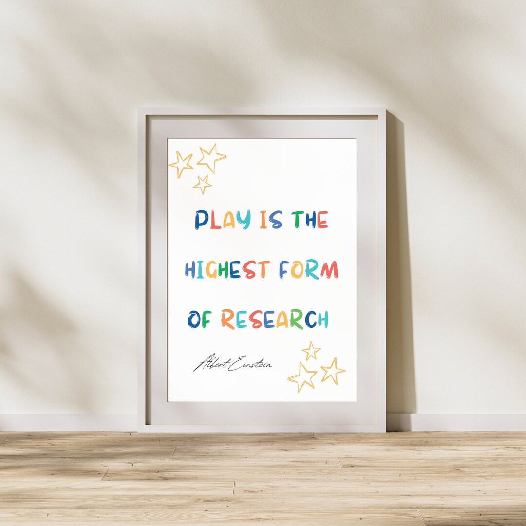 Play Quote | Albert Einstein Wall Art | Digital Wall Art | DIY Wall Art ...