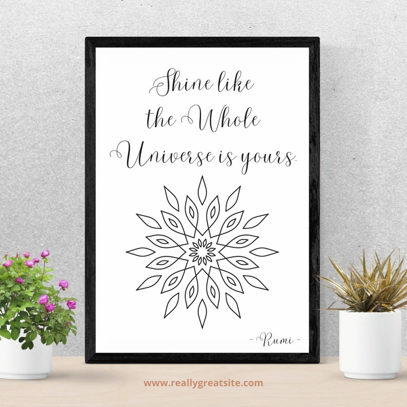 Shine Like the Universe is Yours | Affirmation Quote | DIY Wall Art ...