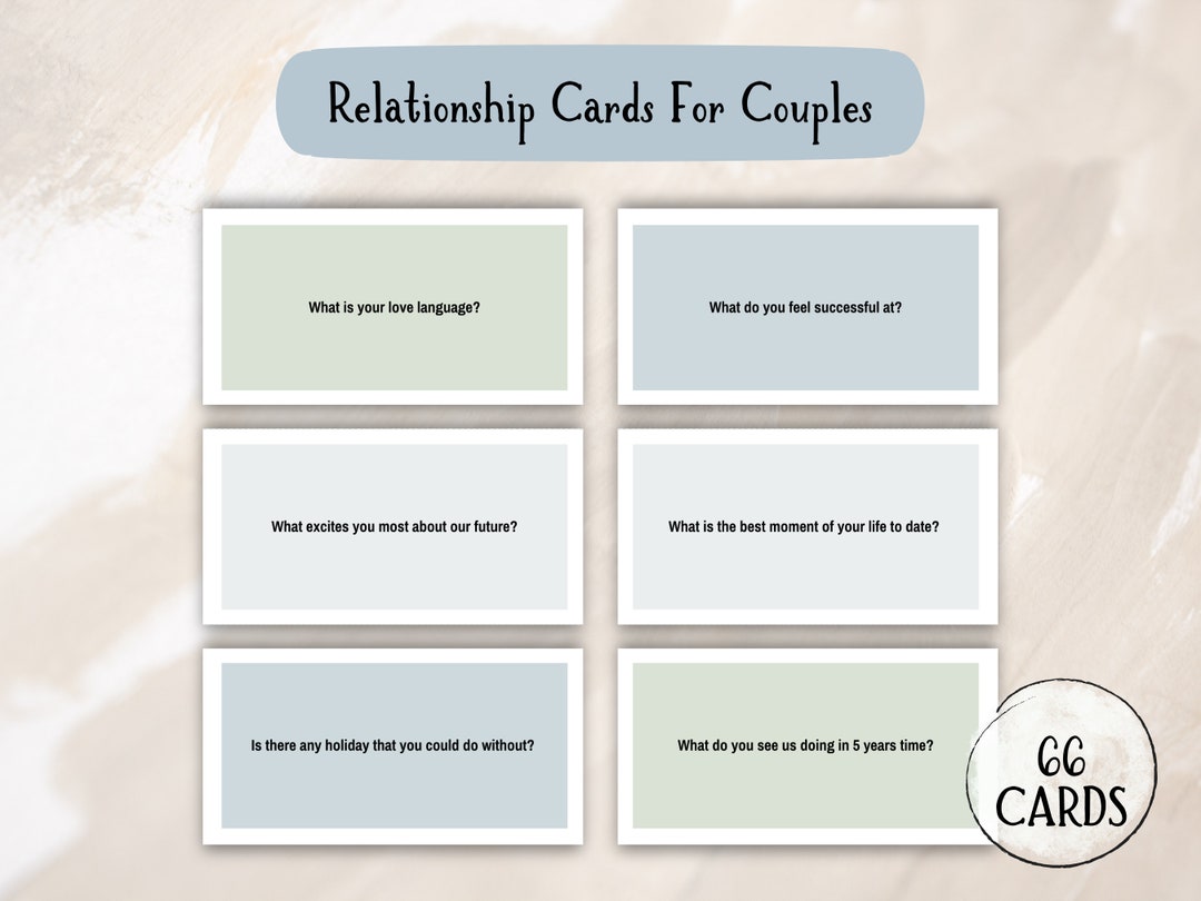 66 Couple Conversation Cards | Couple Questions | Relationship Cards ...