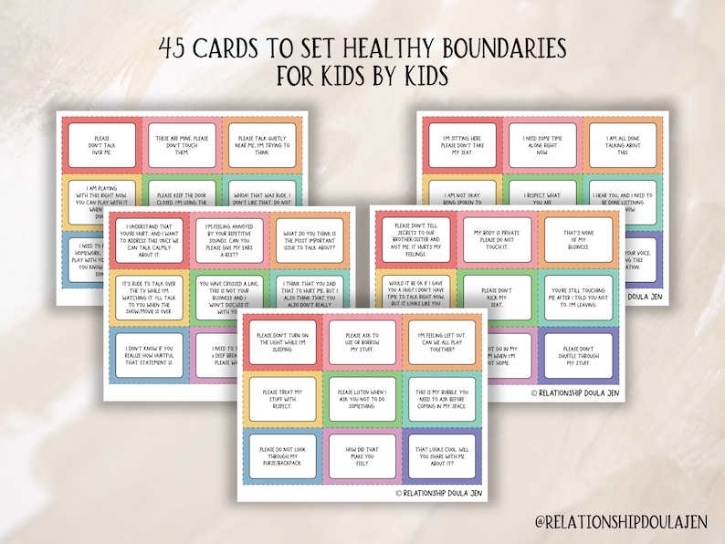 45 Printable Boundary Cards for Kids by Kids, Setting Boundaries ...