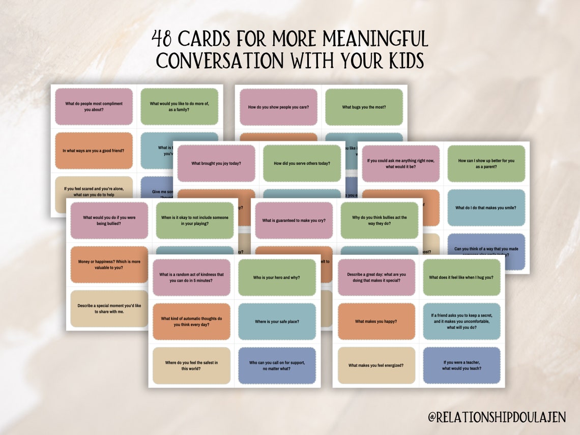 48 Meaningful Conversation Cards Made by Kids for Kids | Conversation ...