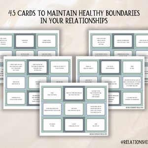 45 Printable Boundaries Cards, Setting Boundaries, Boundary Statements ...