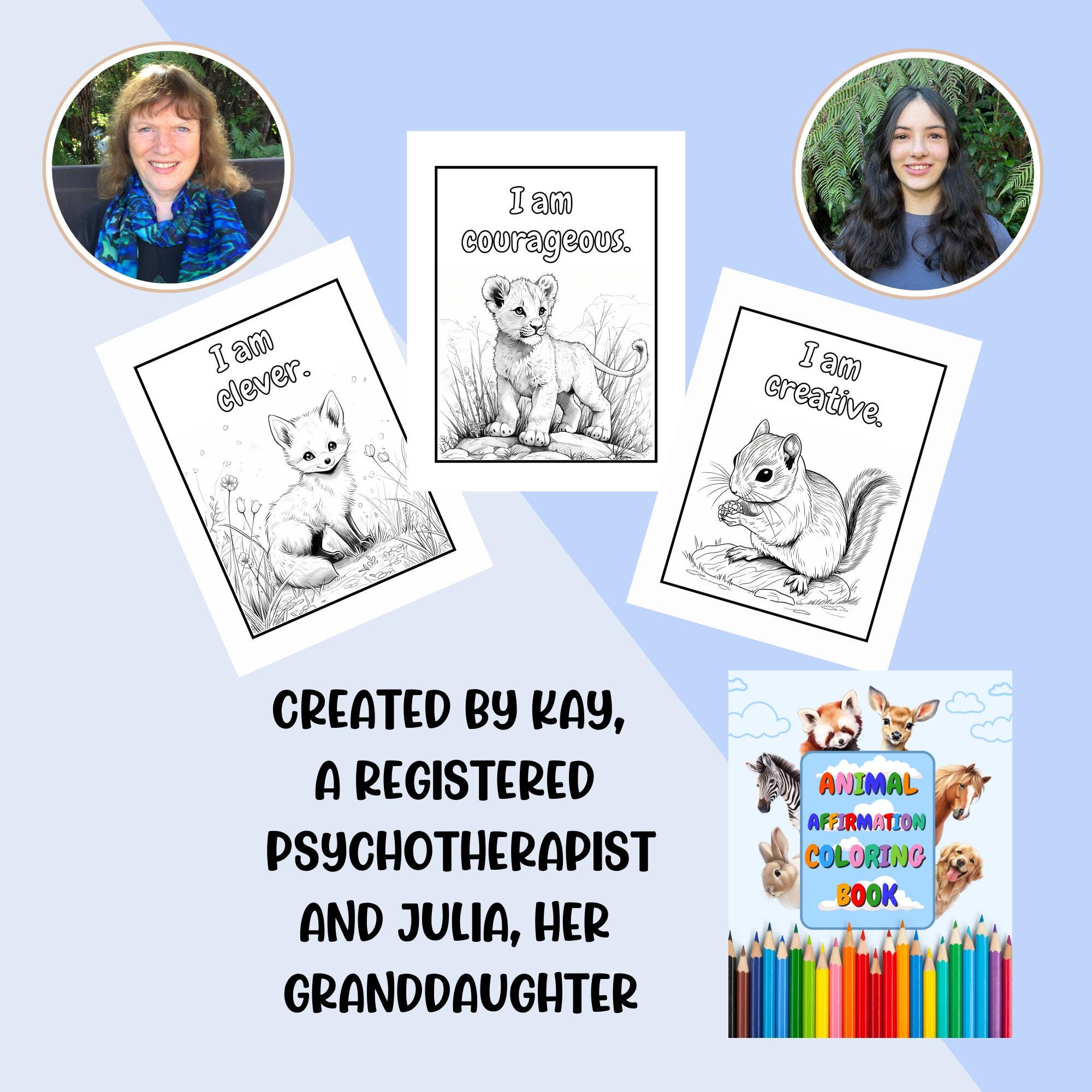 Animal Affirmation Coloring Book for Kids Positive Affirmations for ...