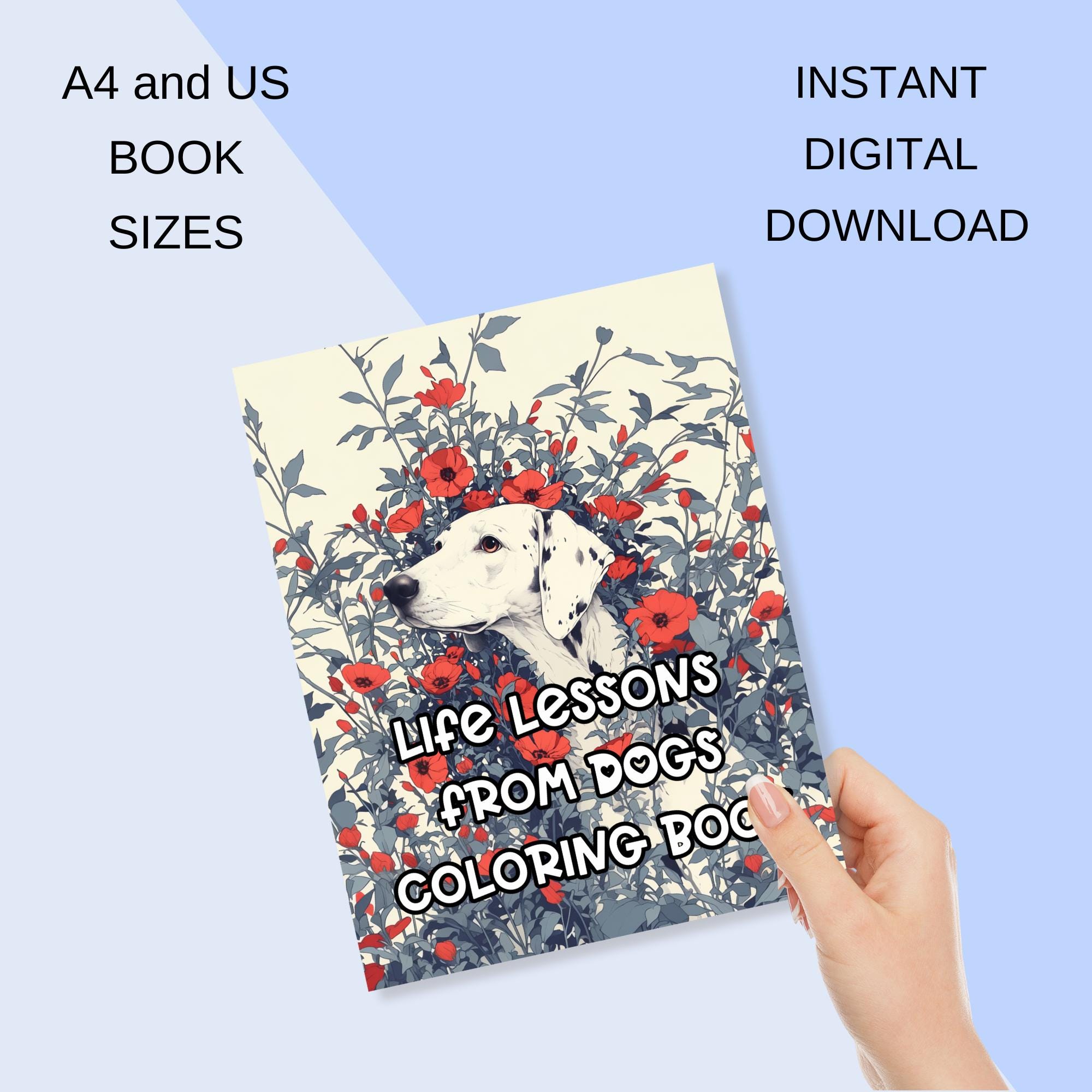 Dog Coloring Book Printable Coloring Pages Positive Messages Dog Lovers ...