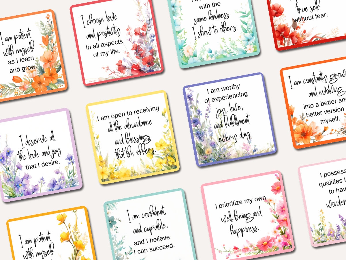 60 Self-love Affirmation Cards for Self-care, Self-esteem & Self ...