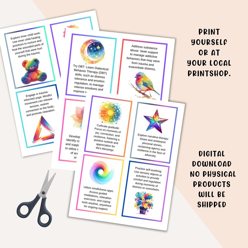 64 Trauma Recovery Strategy Cards. Recovery Flashcards for PTSD CPTSD ...
