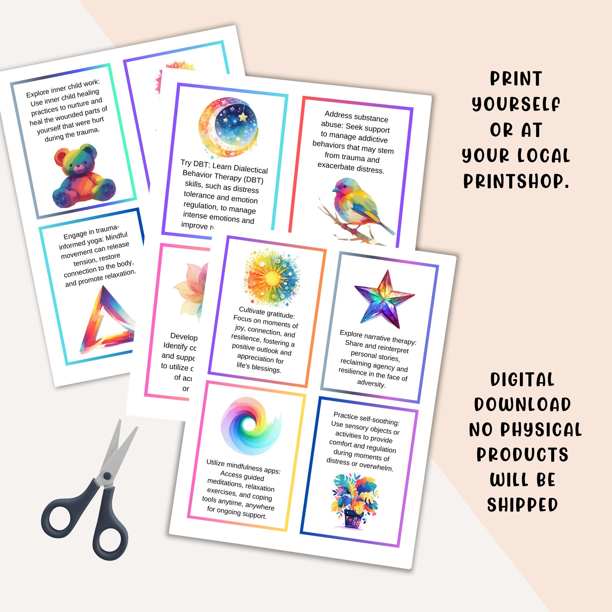 64 Trauma Recovery Strategy Cards. Recovery Flashcards for PTSD CPTSD ...