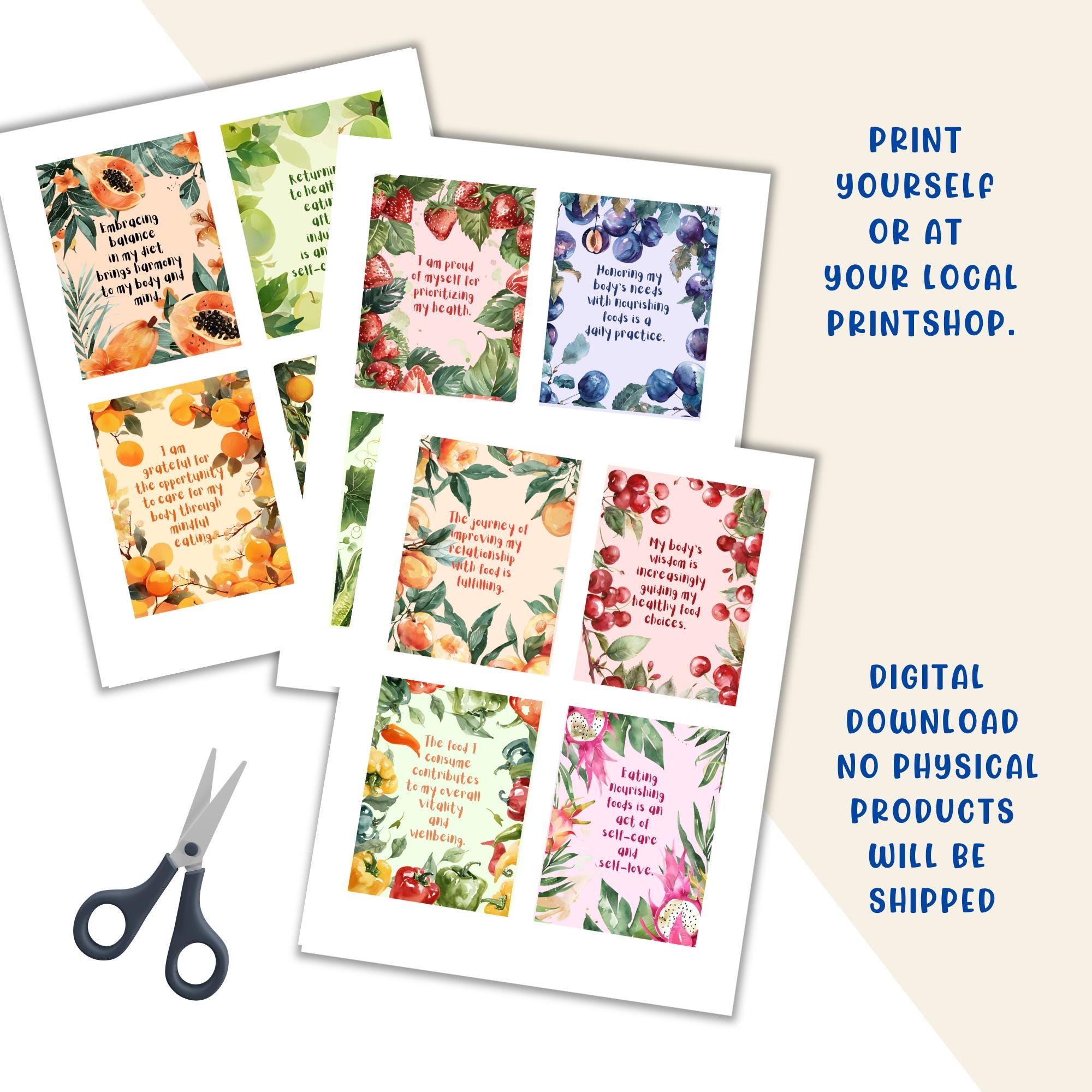 40 Healthy Eating Affirmation Cards Mindful Eating Affirmations Healthy ...