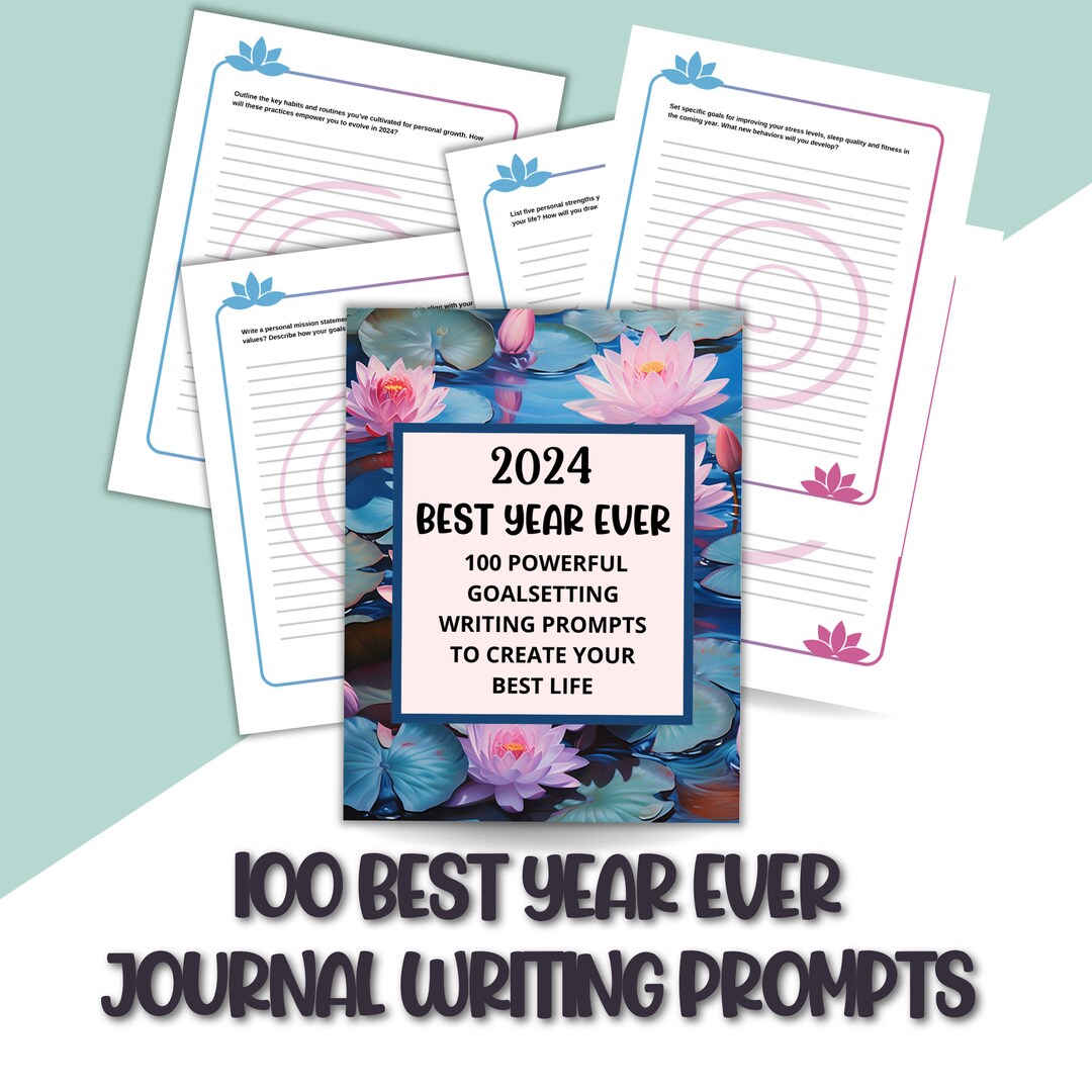 100 Goalsetting Writing Prompts Best Year Ever Motivation Journal ...
