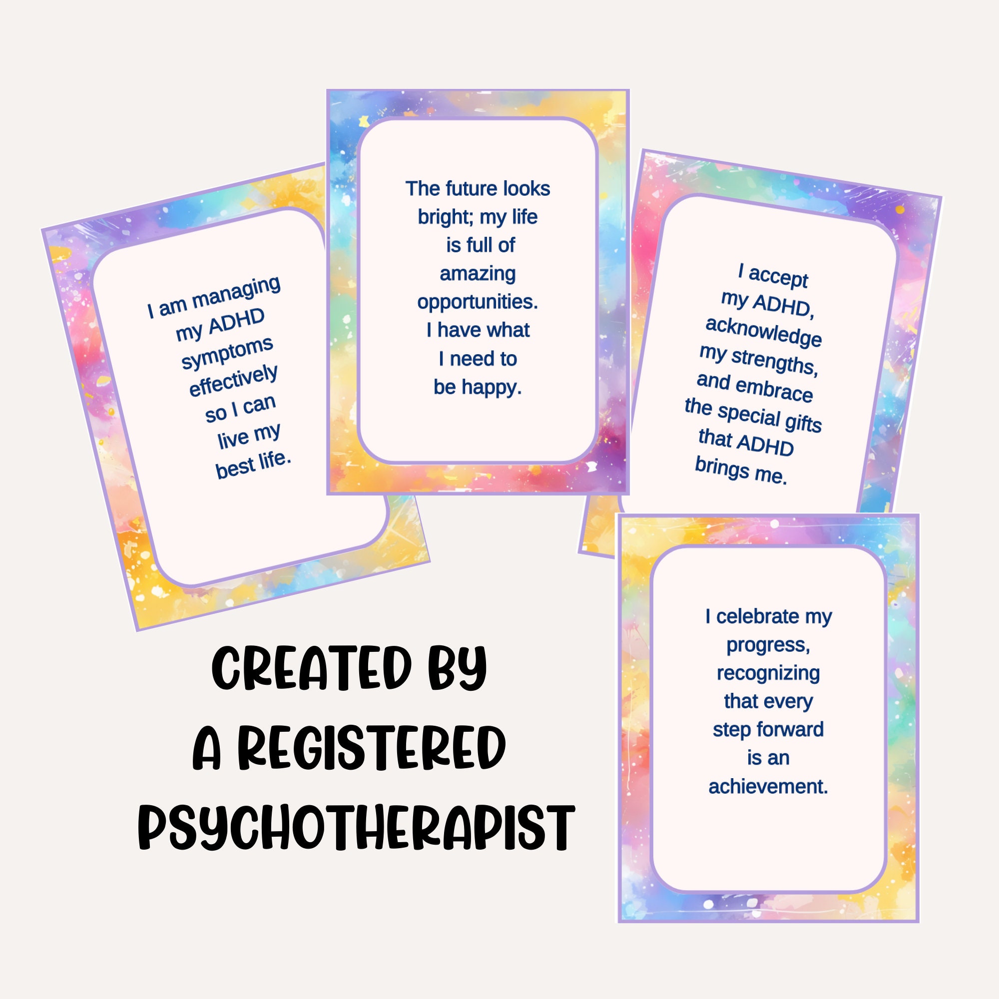 64 ADHD Affirmation Cards. Attention Deficit Flashcards. Neurodiversity ...