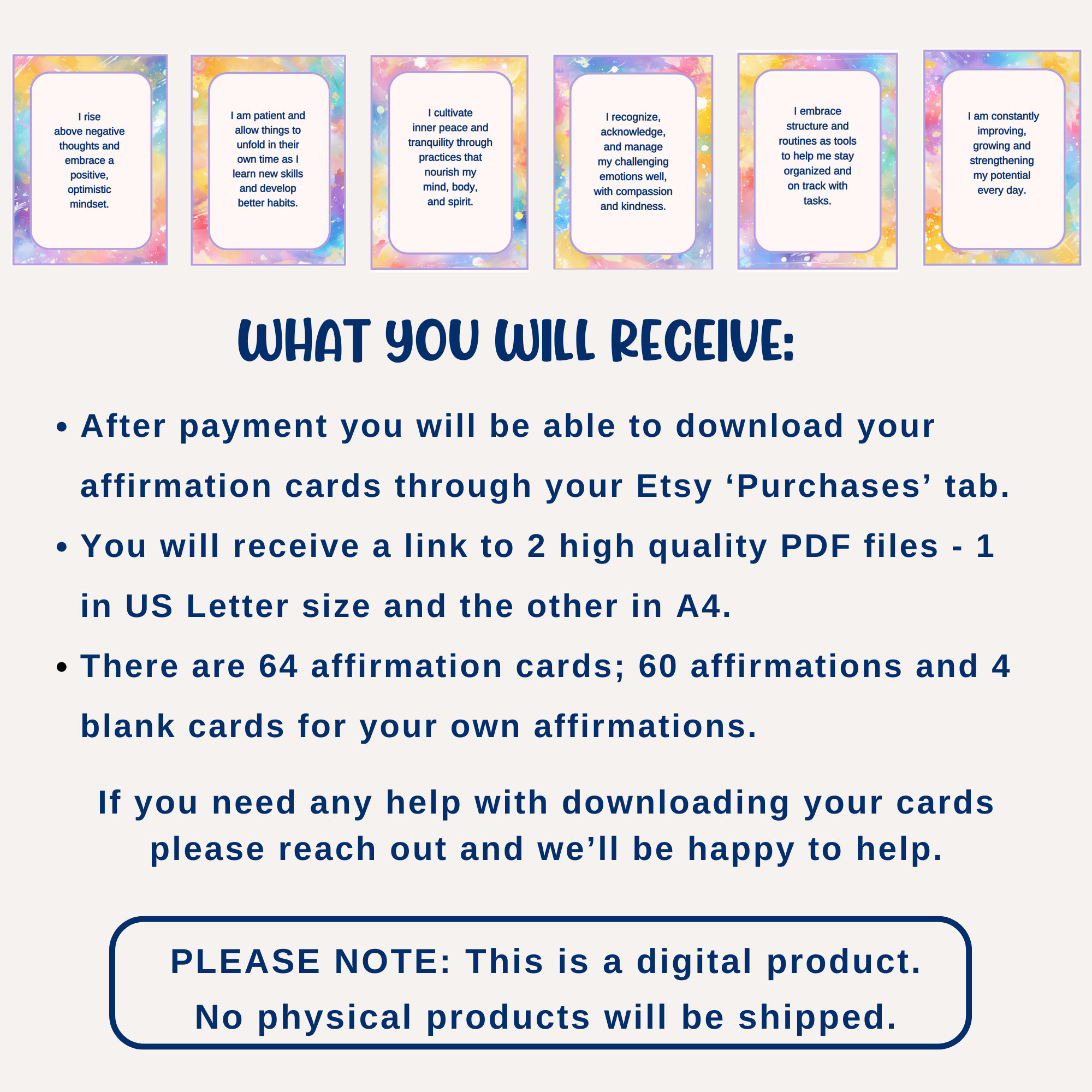 64 ADHD Affirmation Cards. Attention Deficit Flashcards. Neurodiversity ...