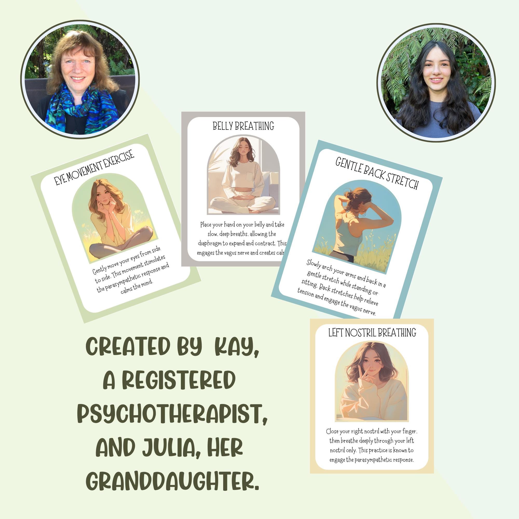 64 Vagus Nerve Cards Polyvagal Therapy Mental Health Coping Skills ...