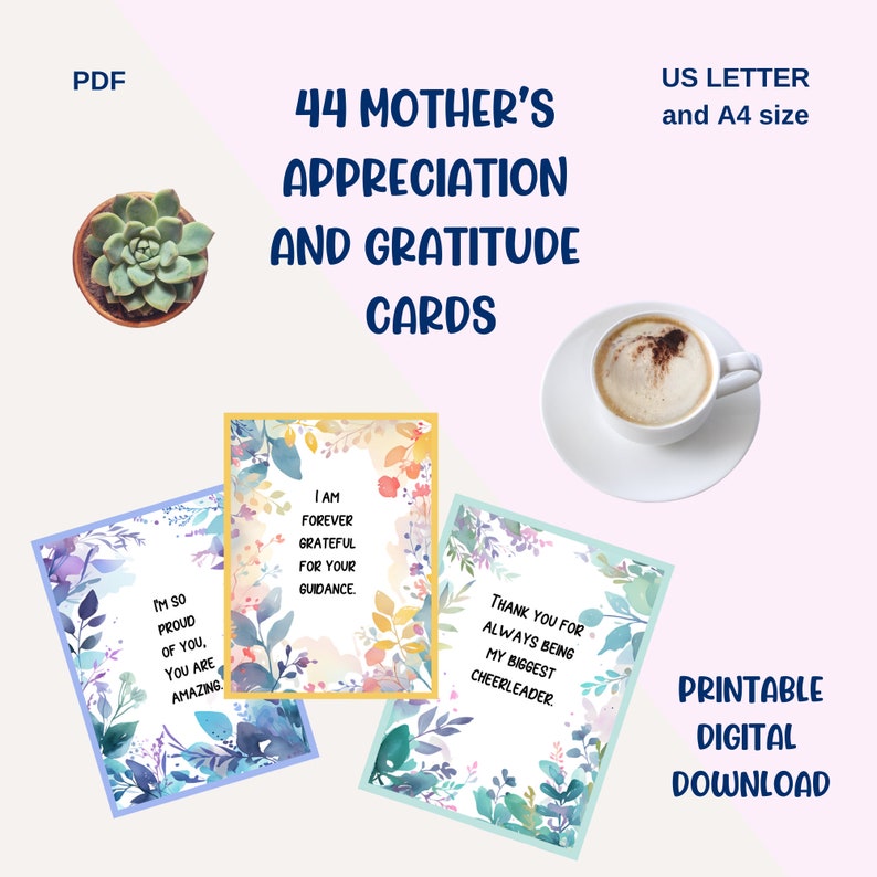 44 Mother Appreciation Cards Mom Affirmations for Gratitude to Mother ...