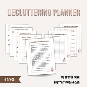Declutter Planner & Cleaning Schedule Household Chore Organization Tidy ...