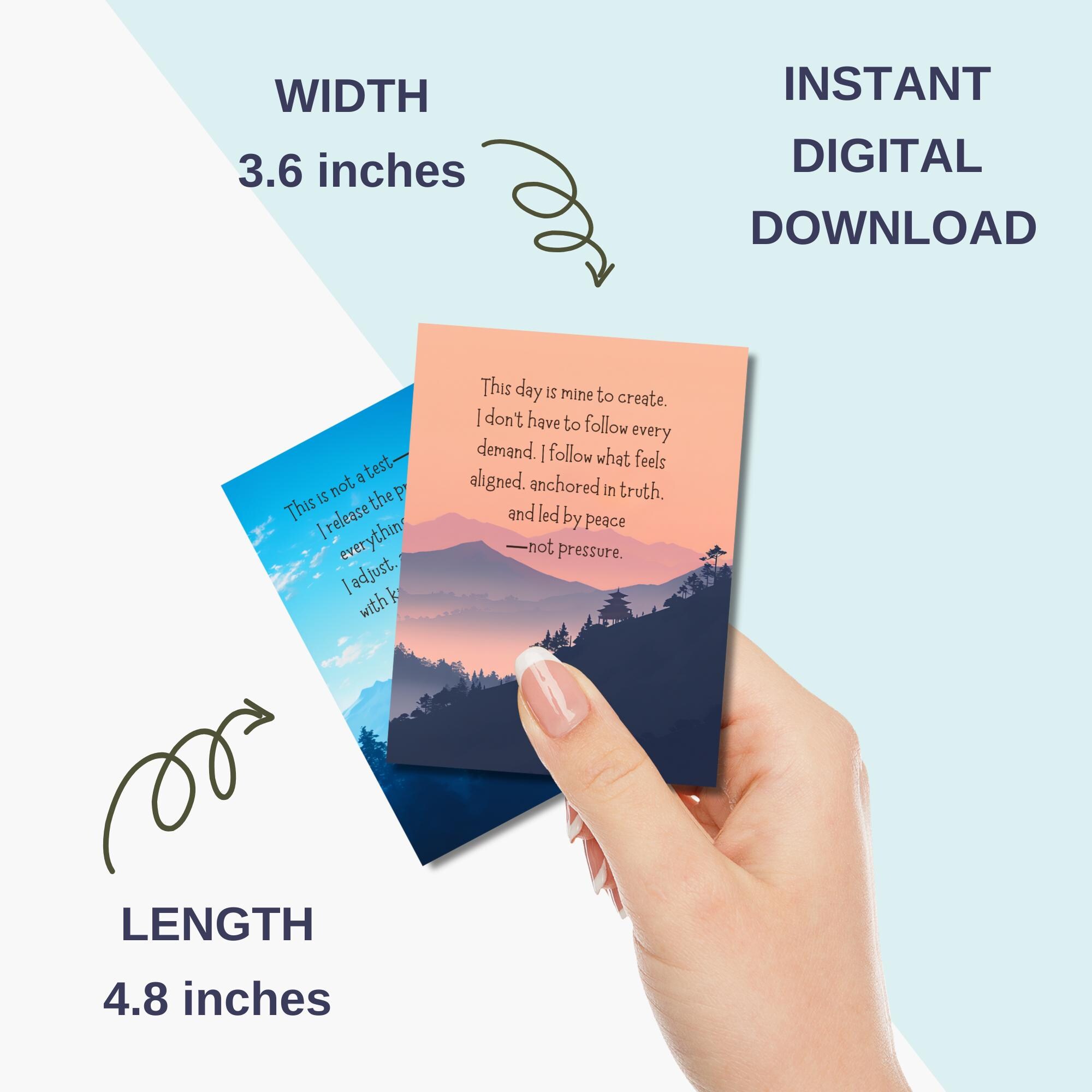 Daily Affirmation Cards Mental Health Affirmations Printable Self Help ...