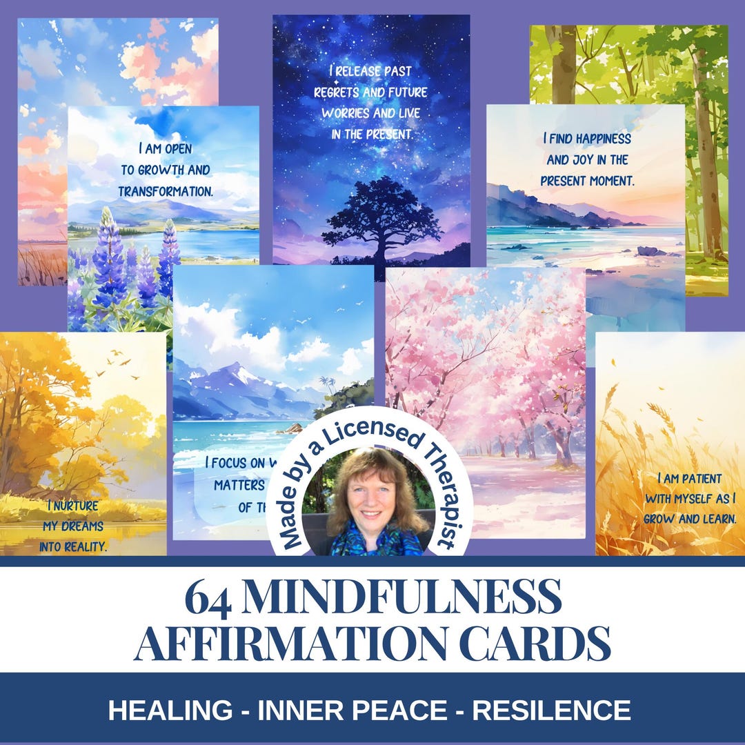 Mindfulness Affirmation Cards. Mental Health Affirmations Coping Card ...