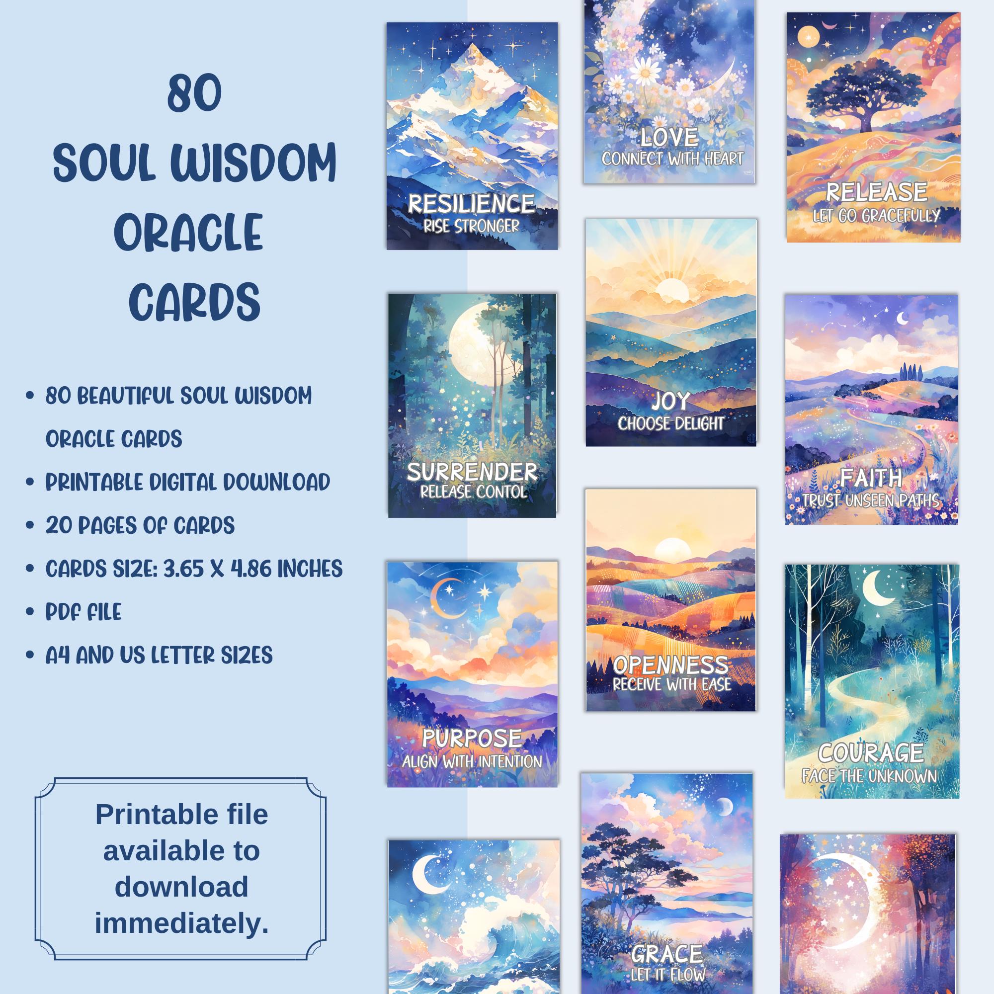 80 Soul Wisdom Oracle Cards Unique Oracle Tarot Deck Spiritual Cards ...