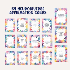 64 Neurodivergent Affirmation Cards ADHD Autism Neurodiversity Deck ...