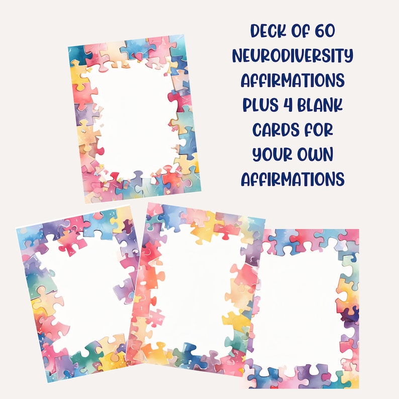 64 Neurodivergent Affirmation Cards ADHD Autism Neurodiversity Deck ...