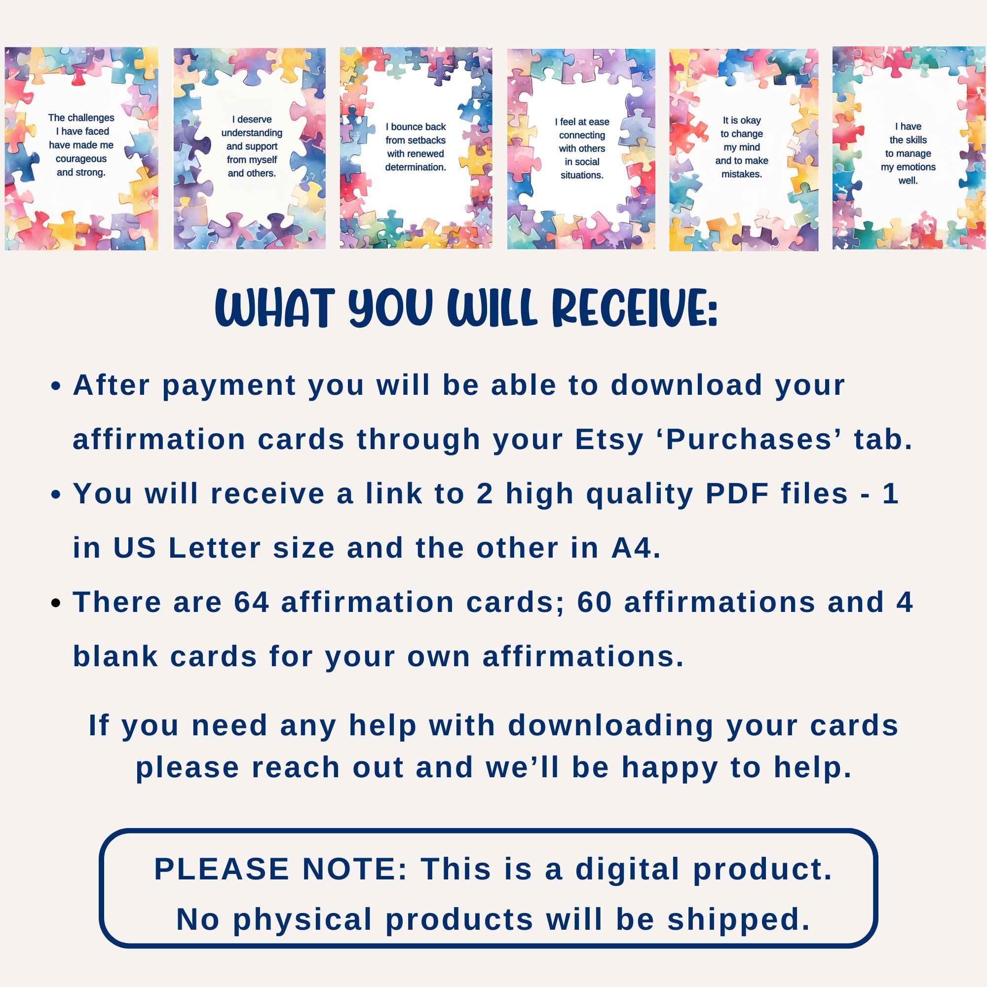 64 Neurodivergent Affirmation Cards ADHD Autism Neurodiversity Deck ...