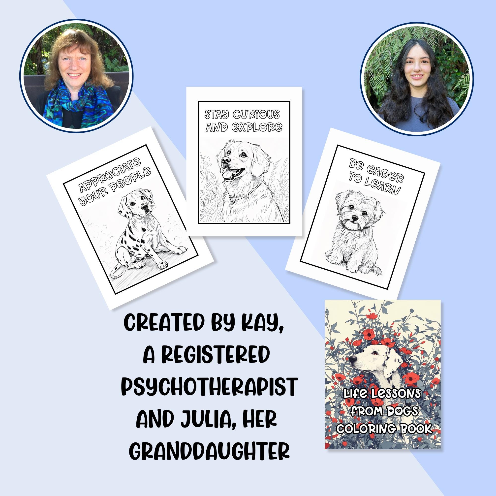 Dog Coloring Book Printable Coloring Pages Positive Messages Dog Lovers ...