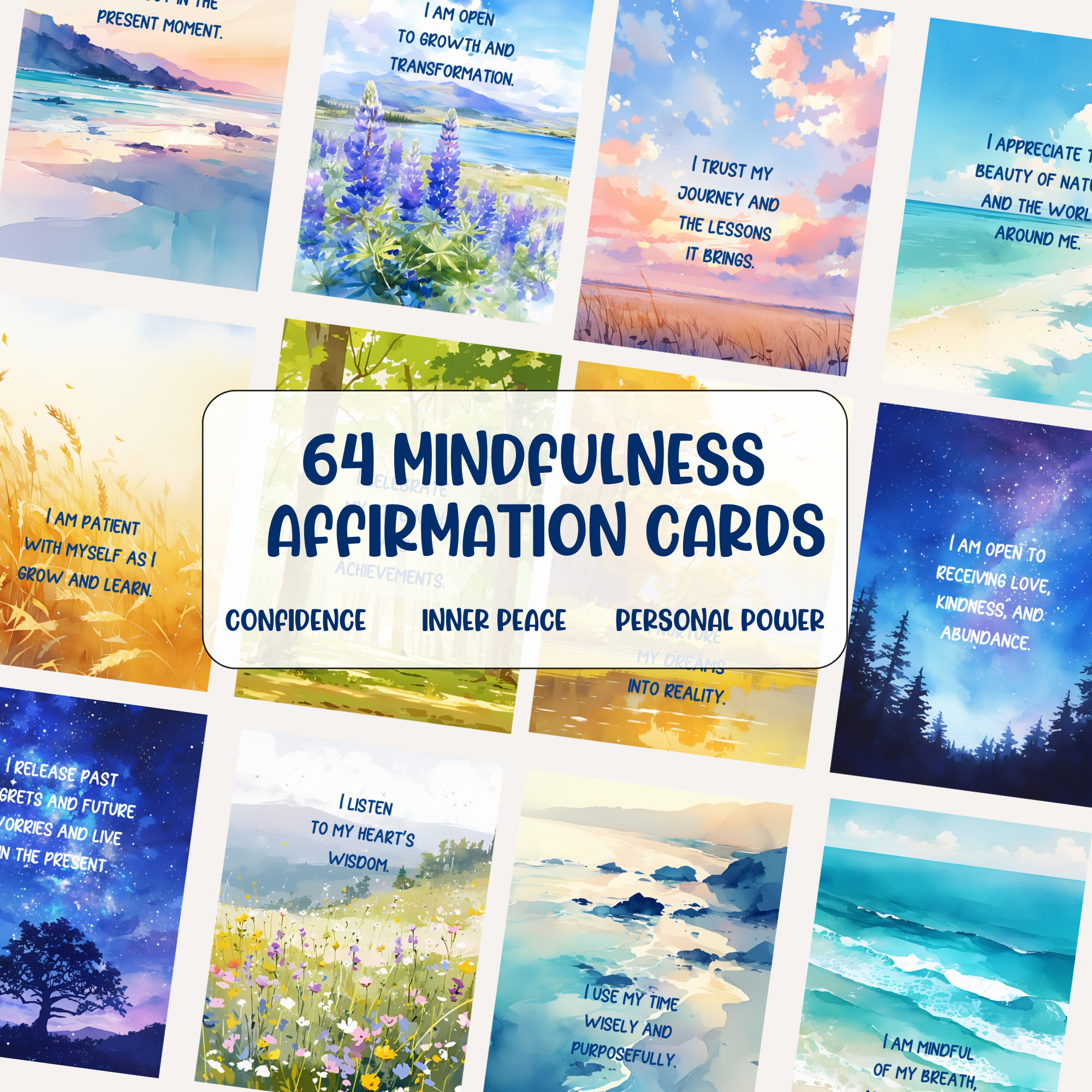 Mindfulness Affirmation Cards. Mental Health Affirmations Coping Card ...