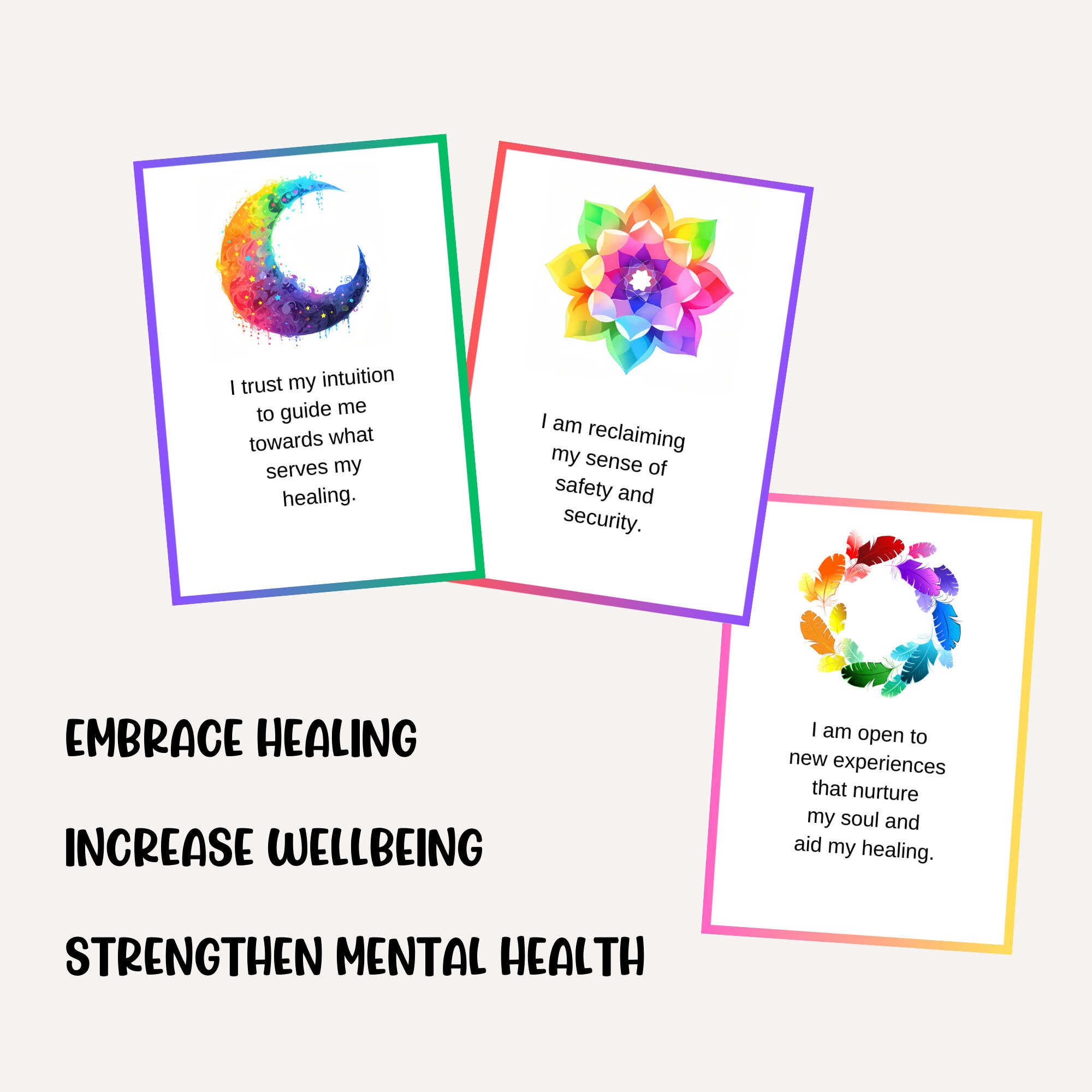 60 Trauma Recovery Affirmation Cards. Digital Download. Printable Card ...