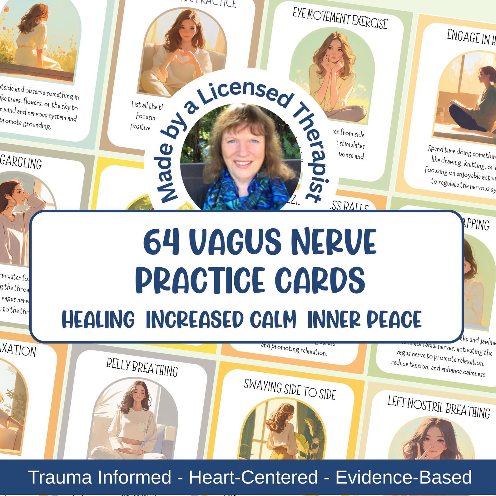 64 Vagus Nerve Cards Polyvagal Therapy Mental Health Coping Skills ...