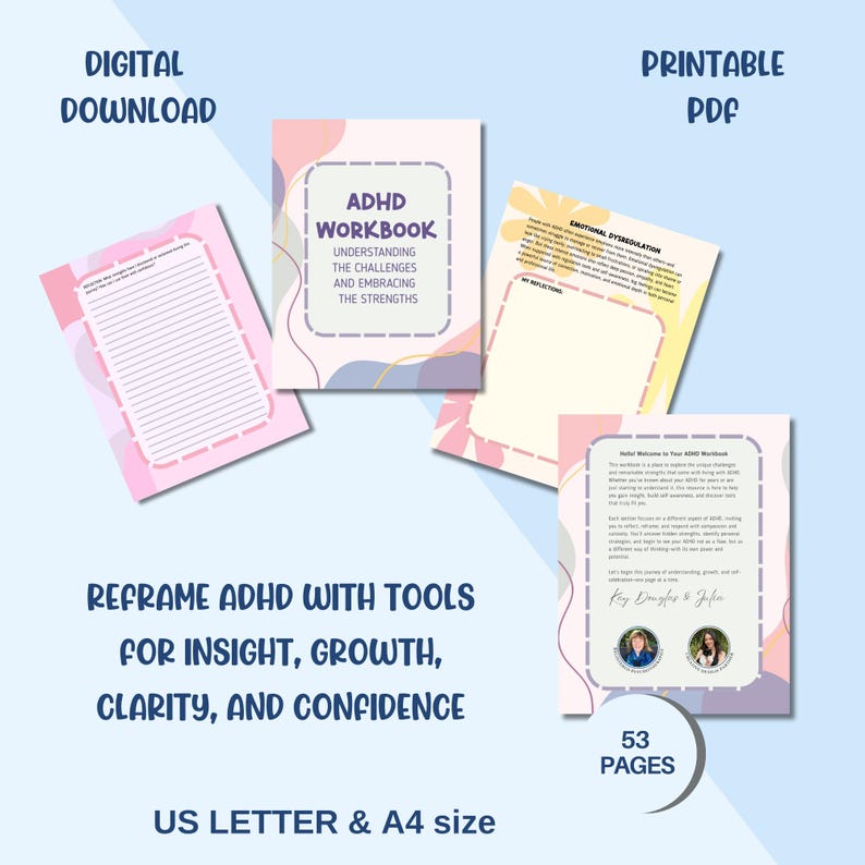 ADHD Journal Printable ADHD Adult Workbook Neurodivergent Attention ...