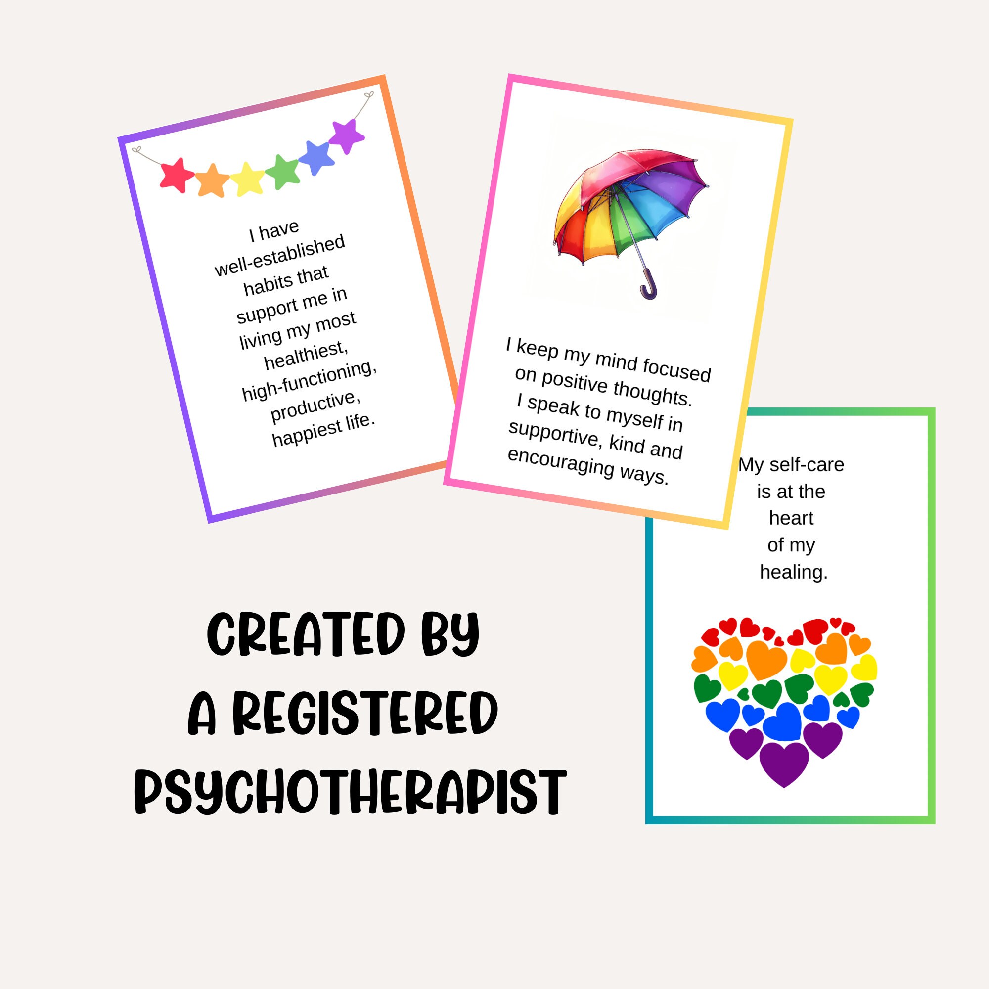 60 Trauma Recovery affirmation cards. Digital download. Printable card ...