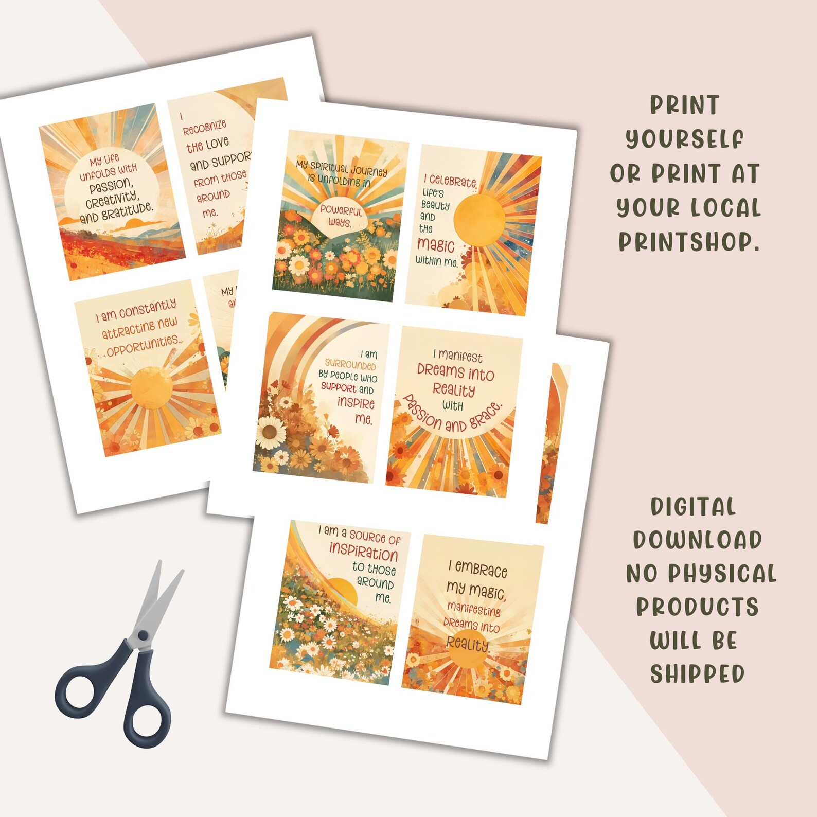 64 Manifestation Affirmation Cards Spiritual Growth Mind Magic Cards ...