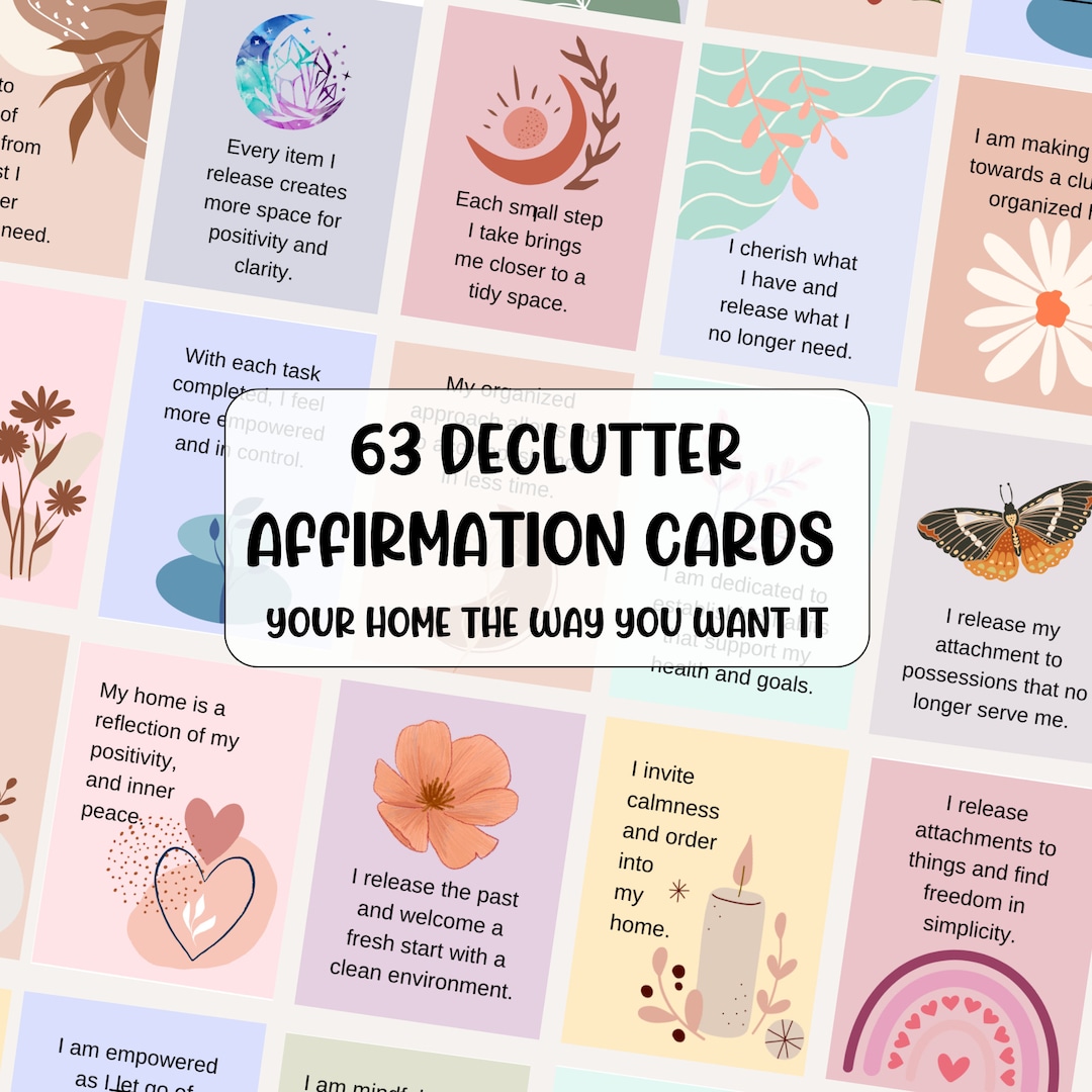 60 Declutter Affirmation Cards Home Organization Affirmations Cleaning ...