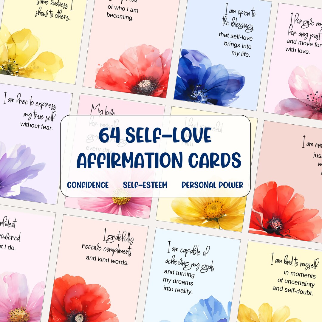 Self-love Affirmations. Positive Card Deck for Self-help, Self-esteem ...
