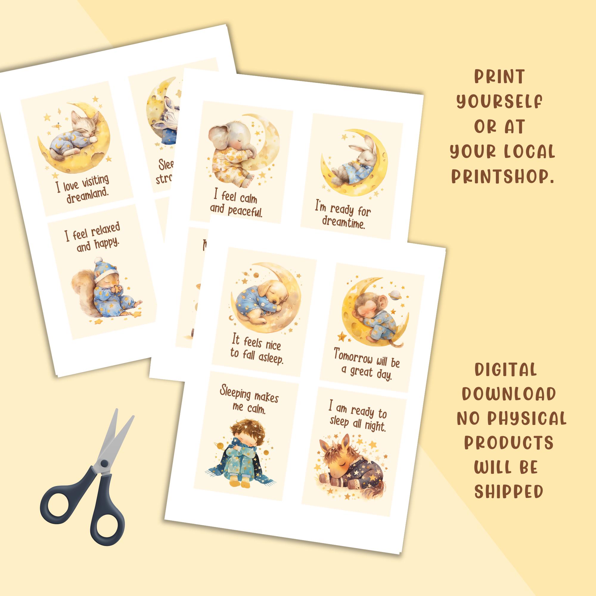 Kid's Sleep Affirmation Cards Printable Sleep Affirmations for Children ...