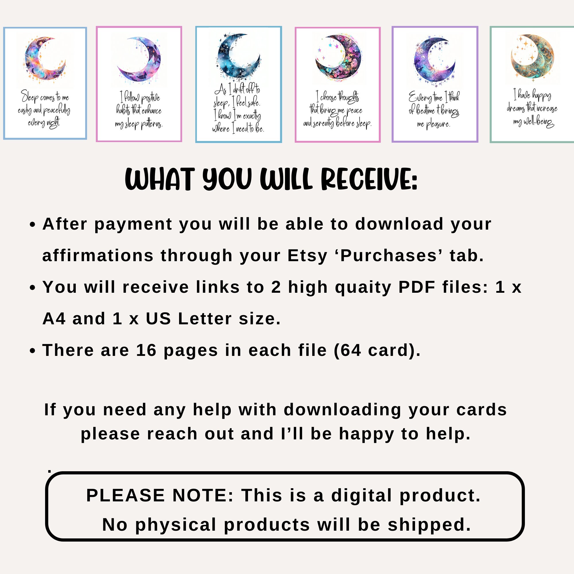 60 Sleep Affirmation Cards. Insomnia Improvement Help Deck. Rest ...