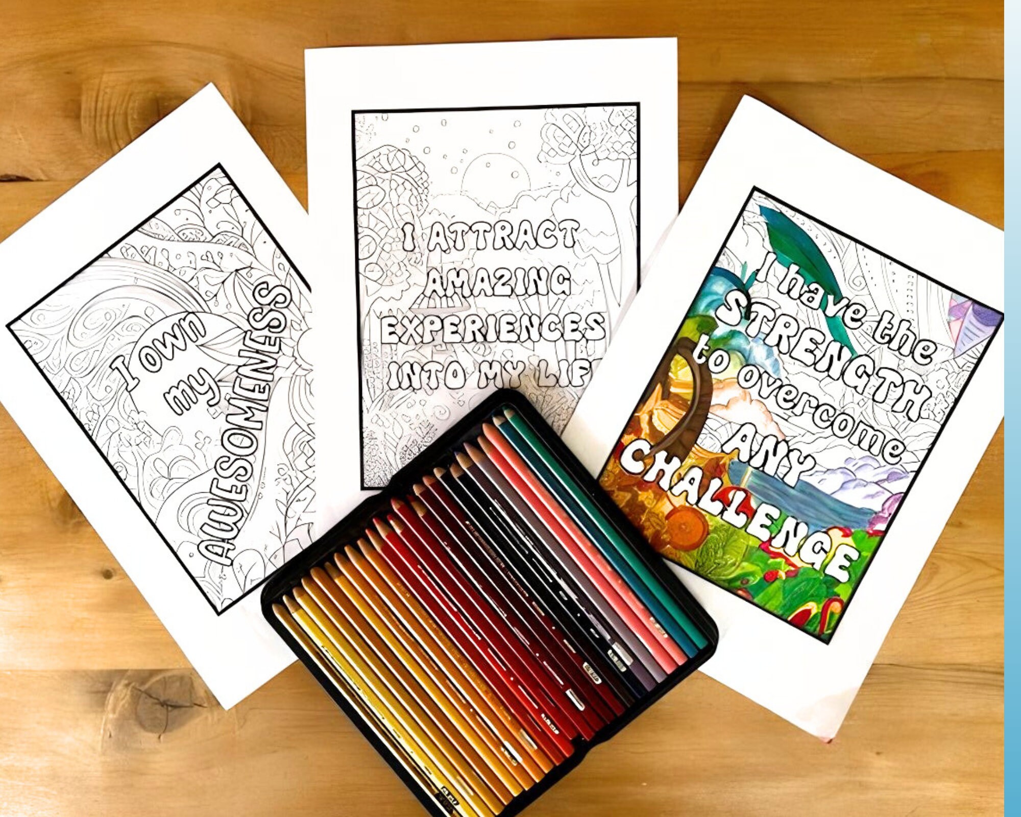 Affirmation Colouring Pages for Adults, Stress Relief Coloring Book ...