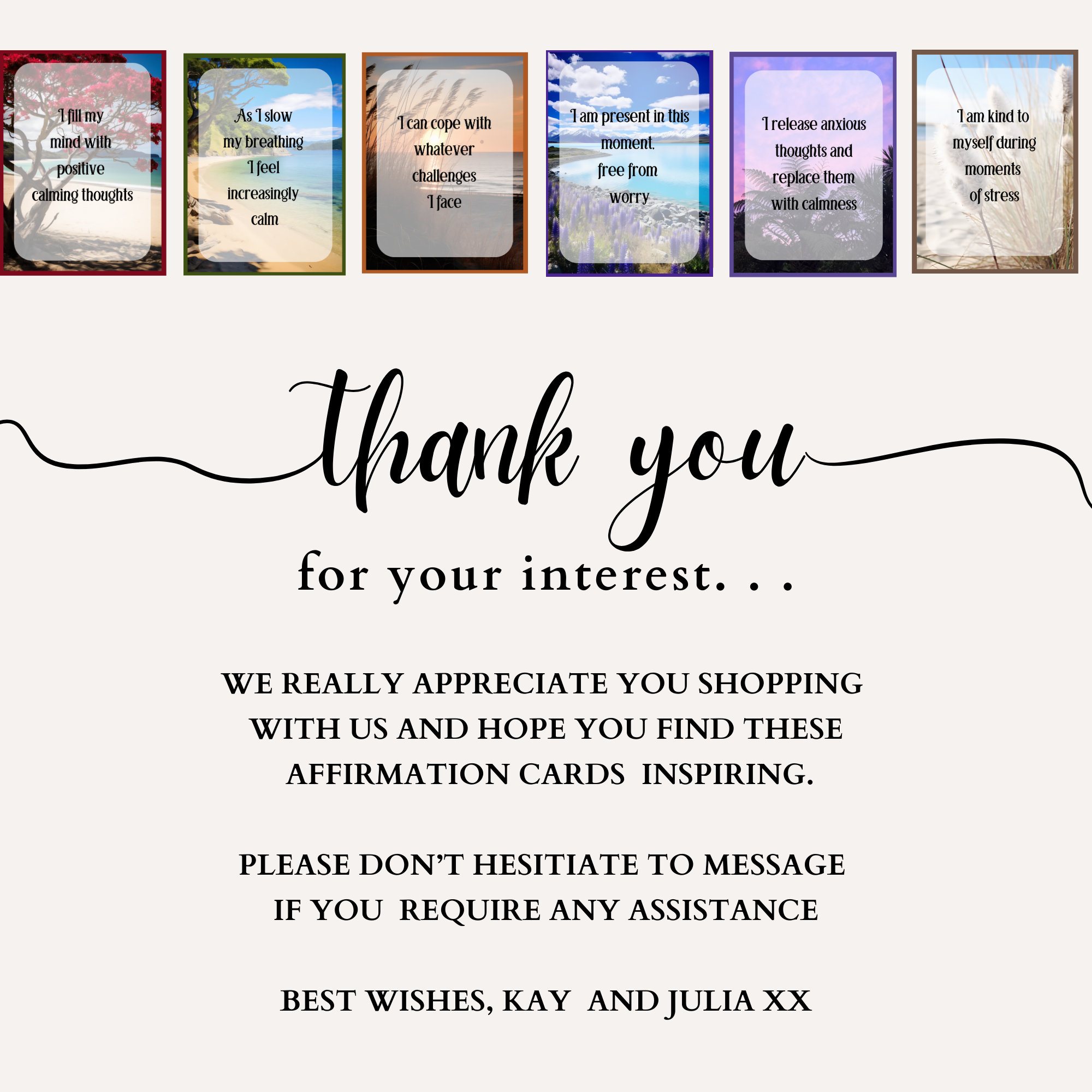 60 Anxiety Calm Affirmation Cards. Mindfulness Stress Management Deck ...